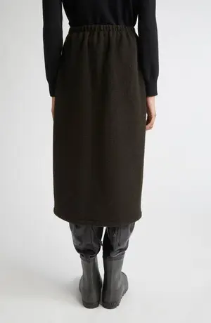 RIER Wool Fleece Wrap Midi Skirt