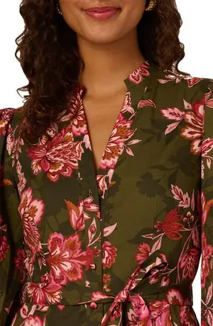Adrianna Papell Print Tie Waist Romper