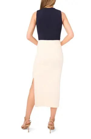 Ted Baker London Ribbed Knit Side Slit Skirt - Warm White