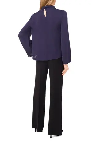 Ted Baker London Flowy Long Sleeve Georgette Top - Baritone Blue