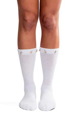 AREBESK Seashell Slouchy Grip Crew Socks