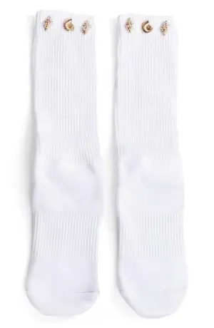 AREBESK Seashell Slouchy Grip Crew Socks