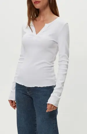 Michael Stars Salem Rib Top - White
