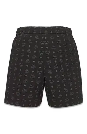 Mcm Monogram Print Econyl Shorts - Black