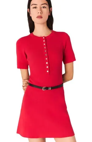 Maje Mini Ribbed Knit Dress