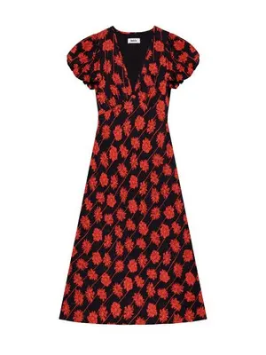 RO&ZO Printed V-neck Dress