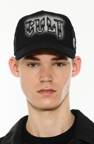 CULT OF INDIVIDUALITY Embroidered Logo Trucker Hat - Black