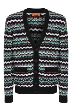 Missoni Wool-cotton Blend Zigzag Cardigan