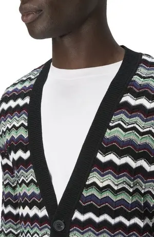 Missoni Wool-cotton Blend Zigzag Cardigan