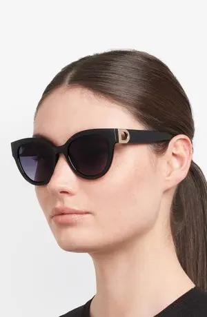 Fossil Cat Eye Sunglasses - Black/dark Grey Sf