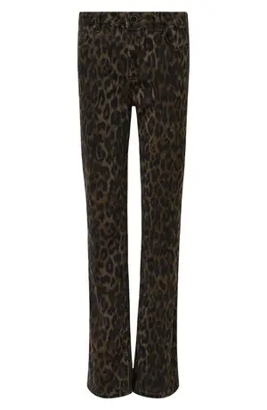 ALLSAINTS Haldan Leopard Print Bootcut Jeans