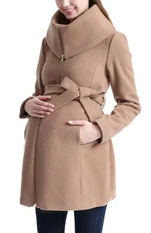 KIMI + KAI Mia Maternity Wool Coat - Camel