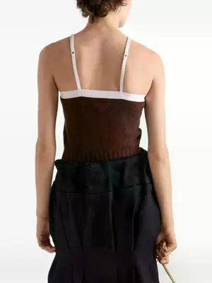 Prada Adjustable-straps Knitted Top - Brown