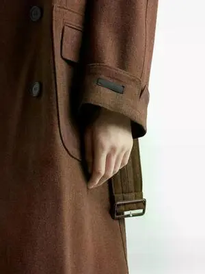 Prada Belted Wool Double-breasted Coat