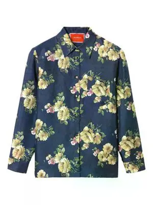 La DoubleJ Floral Button-fastening Shirt - Blue
