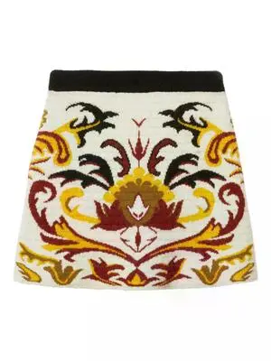 La DoubleJ Floral-pattern Knitted Skirt
