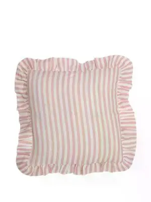 AMUSE LA BOUCHE Striped Ruffled Cushion Cover - Pink