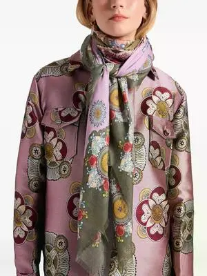 La DoubleJ Floral-mandala Square Scarf
