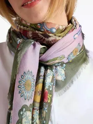 La DoubleJ Floral-mandala Square Scarf