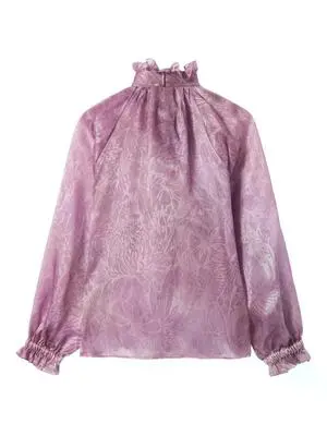 La DoubleJ Cerere Ruffled High-neck Blouse