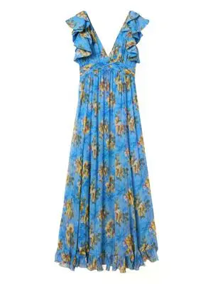 La DoubleJ Floral-print Maxi Dress - Blue