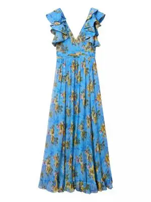 La DoubleJ Floral-print Maxi Dress - Blue