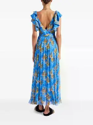 La DoubleJ Floral-print Maxi Dress - Blue