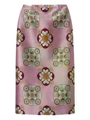 La DoubleJ Floral-print Pencil Skirt - Pink