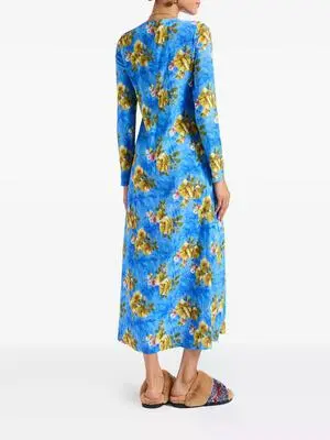 La DoubleJ Floral-print Maxi Dress - Blue