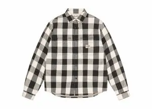 StÜssy Sherpa Lined Buffalo Plaid Shirt - Bone