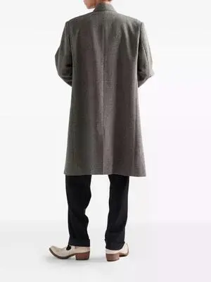 Prada Houndstooth-check Wool Single-breasted Coat