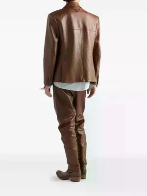 Prada Leather Jacket With Triangle Logo