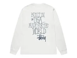 StÜssy Built In Usa Pigment Dyed Long Sleeve Tee Shirt - Natural