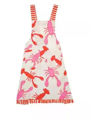 AMUSE LA BOUCHE Lobster-print Cross-back Apron - Multicolour