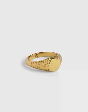Madewell Engraved Signet Ring - Antique Gold