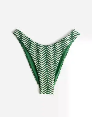 Madewell Curve Brief - Green Zig Zag