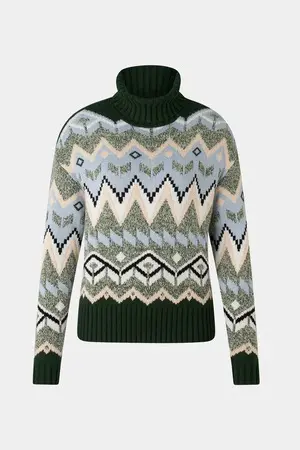 Bogner Raegan Norwegian Pullover - Green/beige/light Blue