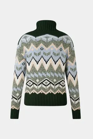 Bogner Raegan Norwegian Pullover - Green/beige/light Blue
