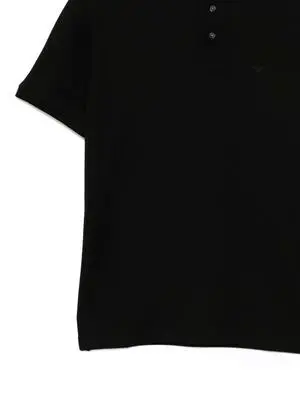 Emporio Armani Logo-embroidered Cotton Polo Shirt - Black