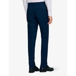 Sandro Regular-fit Straight-leg Wool Trousers - Royal Blue