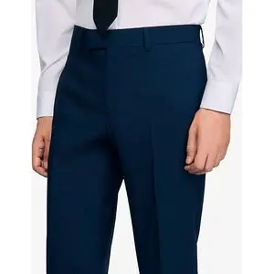 Sandro Regular-fit Straight-leg Wool Trousers - Royal Blue