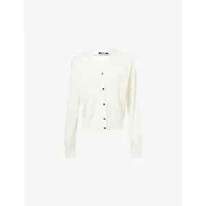 Jacquemus Le Brode Logo-embroidered Knitted Wool Cardigan - Off-white