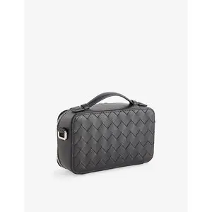 Bottega Veneta Horizontal Getaway Leather Cross-body Bag - Black-silver
