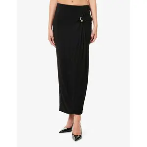 Jean Paul Gaultier Piercing Asymmetric Jersey Midi Skirt