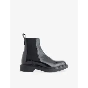 Gucci Enki Monogram Leather Ankle Boots - Black