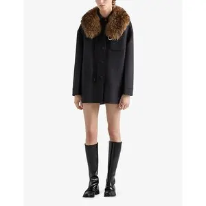 Prada Single-breasted Cashmere-wool Caban Jacket