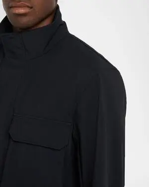 Emporio Armani Nylon Four-pocket Car Coat - Navy