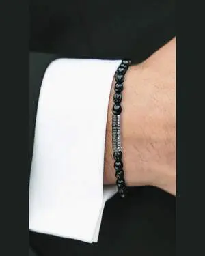 Tateossian Classic Discs Agate Beaded Bracelet