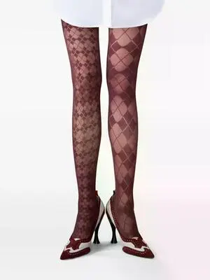 Thom Browne Argyle Sheer Tights - Red