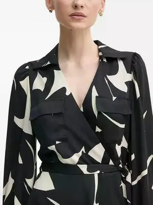 Dkny Abstract-print Wrap Dress
